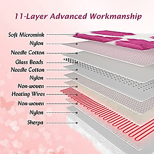 2 in 1 Weighted Electric Heated Blanket 36" x 48" Warming with 12 Heating Levels, Glass Beads Soft Micromink and Sherpa - GOQOTOMO P36