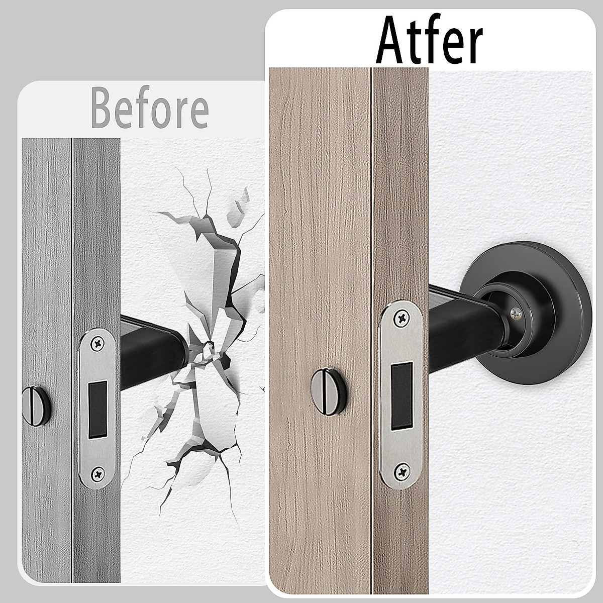 Door Stops for Wall Protector, Door Knob Wall Shield, Black Door Bumper for Slamming, Door Handle Stopper, Wall Hole Cover 3PCS