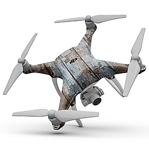 Design Skinz Design Skinz Wood Planks with Peeled Blue Paint Full-Body Wrap Decal Skin-Kit Compatible with The Drone DJI Mavic Air