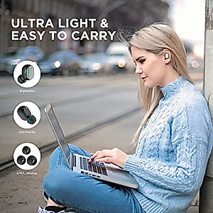 HTC True Wireless Bluetooth Earbuds 2, In-Ear Headphones Noise Cancellation Voice Call Volume Control for iPhone, Android -IPX5 Waterproof/Built-in Mic/32H Playtime for Calling, Gaming, Running -Black