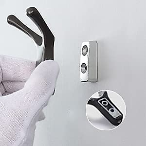 BlingBelle Coat Hooks Heavy Duty Wall Hooks (Pack of 4pcs) for Hanging Coats，Backpacks，Hats，Towels ,Double Decorative Coat Hooks Wall Mounted for Organizing Entryway，Living Rooms, Bathrooms （Black）