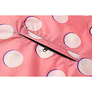 Unisex Rain Poncho Raincoat Hooded for Adults Women with Pockets(Pink Polka Dot)