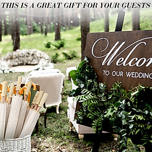 Sadnyy 33 Inches Paper Umbrellas Paper Decorative Chinese Japanese Parasol Umbrella DIY Oiled Paper Painting Umbrellas Crafts for Wedding Bridal Party Decor (White,12 Pack)