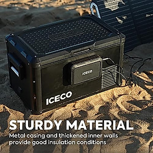 ICECO VL35 ProS 35 Liters Portable Refrigerator, Multi-directional Lid, Dual USB & DC 12/24V, AC 110-240V, Steel Compact Refrigerator Powered by SECOP, 0℉ to 50℉, Home & Car Use [Upgrade]