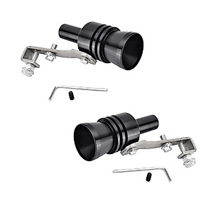 gunhunt 2 PCS Turbo Sound Whistle Simulator, 4.05" x 2.32" Car Roar Maker Tail Pipe Whistle, Universal Aluminum Turbo Sound Whistle Exhaust Muffler Sound Booster, Car Styling Accessories (Black)