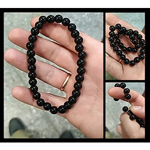 OBX bracelet, Outer Banks JJ Beads bracelets, Natural Black Onyx and White Turquoise Gemstones Bracelets, 3 lengths Outer Banks Jewelry (Black Obsidian, 23cm Length)