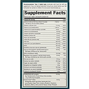 Nature's Way Alive! Once Daily Men's 50+ Multivitamin, Ultra Potency, Food-Based Blends (291mg per serving), 60 Tablets, Pack of 2