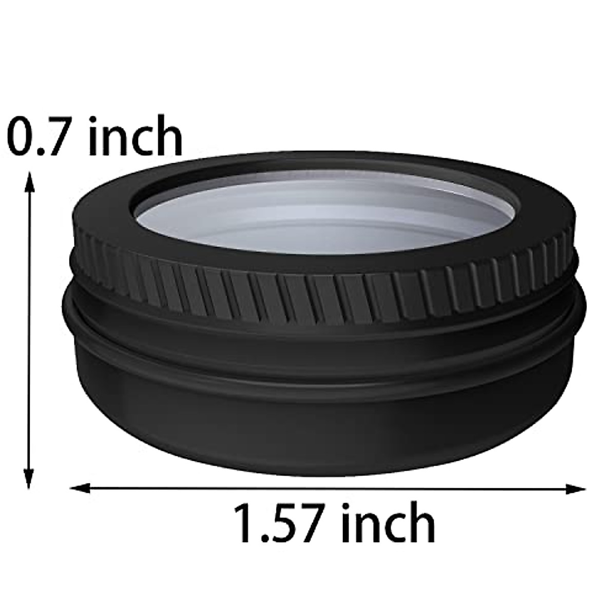 20 Pcs 0.5 Ounce Aluminum Tin Jar 15 ml Refillable Containers Clear Top Screw Lid Round Tin Container Random for Cosmetic,Lip Balm, Cream, Black