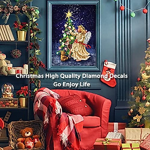 antor Diamond Painting Kits for Adults DIY 5D Diamond Art Christmas Tree Deer Girl Picture Full Drill Rhinestone Stocking Stuffers Christmas Gift for Women Kids Grils Home Wall Decor 12x16 inch