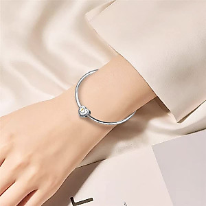 Vito Sterling Silver Charms for Pandora Bracelets, With God All Things Are Possible Cross European Beads Christian Gifts for Women