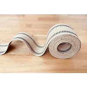 Black Stripe Jute Webbing for Upholstery and Crafts, 3.5 Inches X 12 Yards