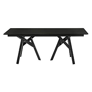 Armen Living Cortina 79" Mid-Century Modern Black Wood Dining Table Legs
