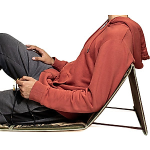 ABDEEZ Exclusive Foldable Prayer Mat with Backrest, Flannel Fabric | Extra Padding for Comfort | Easy to Carry | Janamaz, Sajadah | Ramadan/Eid Gift, Perfect Muslim Gift (Earth Green)