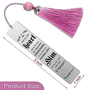 YUWANTR Trust in The Lord with All Your Heart Metal Bookmark Book Lover Gifts for Women Teens Students Friends Bookworm Readers Christian Religious Gifts for Women Men