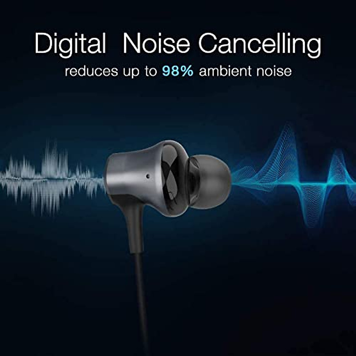 Digital Noise Cancelling Earbuds- FIIL Wireless Neckband Headphones, Premium Sound with Balanced Armature Knowles Driver, Monitoring Mode, in-Ear Bluetooth Earphones for iPhone and Android