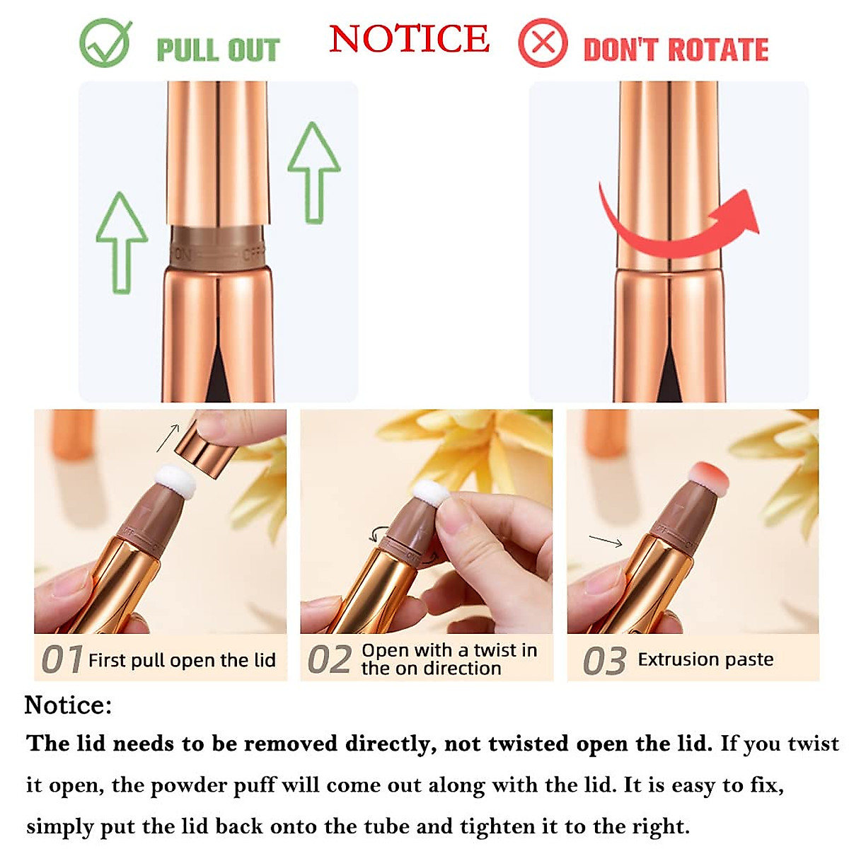 Liquid Blush Beauty Wand, Matte Liquid Highlight Blush with Cushion Applicator Attached Easy to Blend, Smooth Natural Matte Finish Contour Beauty Wand Face Blush Makeup Stick (2# Blush Cream Pink)