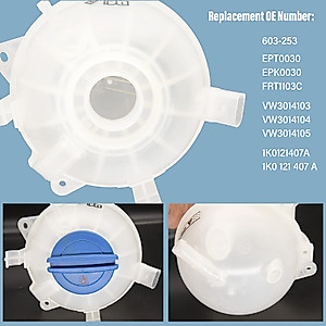 Radiator Coolant Overflow Reservoir Expansion Recovery Tank for VW Jetta Golf Volkswagen Passat Beetle Audi A3 Replaces# 1k0121407a