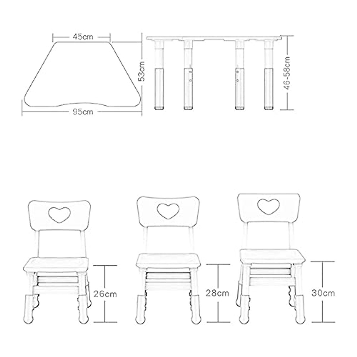 Walnut Children's Table Adjustable Lifting Student Desk New Table Kindergarten Lifting Tables and Chairs