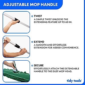 48 Inch Green Dust Mop with Metal Handle and 48 Inch Dust Mop Refill Bundle - 1 Mop Sets and 4 Refills