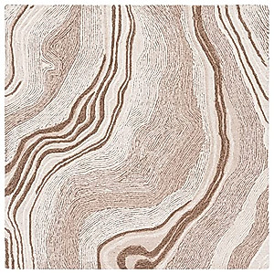 Safavieh Fifth Avenue Collection 8' x 8' Square Beige/Ivory FTV121B Handmade Modern Abstract New Zealand Wool Area Rug