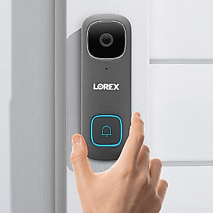 Lorex 1080p Wired WiFi Smart Video Doorbell Camera w/No Subscription Fee - Smart Security Lighting, Motion Detection, 2 Way Talk, Includes 32GB MicroSD (Slate)