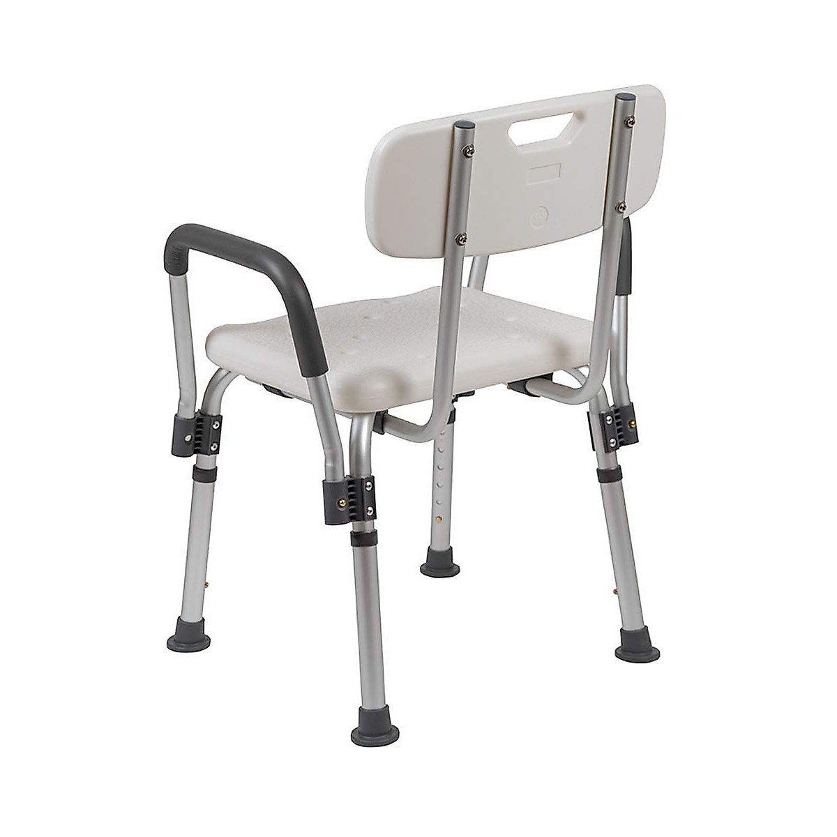 Flash Furniture HERCULES Series 300 Lb. Capacity, Adjustable White Bath & Shower Chair with Depth Adjustable Back