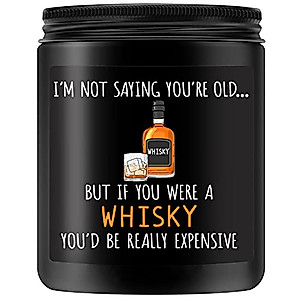 Gifts for Men- Funny Birthday Gifts for Husband Dad Boyfriend, Cute Joke Bday Candle Gifts for Family, Rude Old Age Gifts, Black Cedarwood & Juniper Scented Candles
