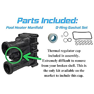 SWITCHDOCTOR Pool Heater Manifold Assembly Kit with O-Rings for Pentair MasterTemp 175, 200, 250, 300, 400 Sta-Rite Max-e-Therm SR200, SR333, SR400 77707-0205 77707-0206 77707-0014
