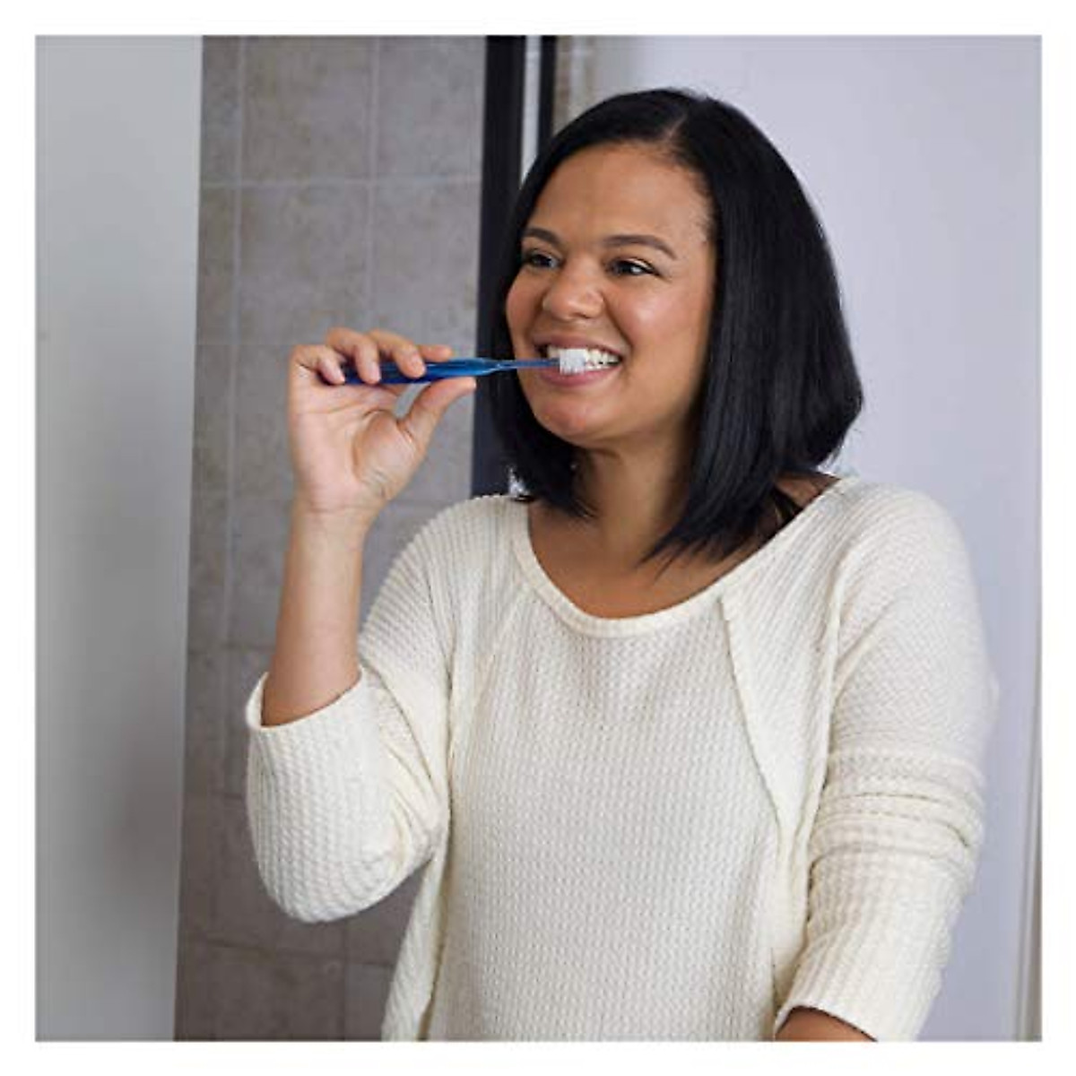 Brilliant Soft Bristle Toothbrush for Adults - Round Brush Head Micro-Fine, Rounded-Tip 360 Degree All Around Bristles, Sensitive Tooth Brush, Oral Hygiene Products, Red, 1 Count