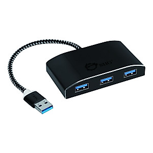 SIIG SuperSpeed 4 Port USB 3.0 Hub With 5V Power Adapter and Woven Braided USB - Powered Hub & Port Adapter