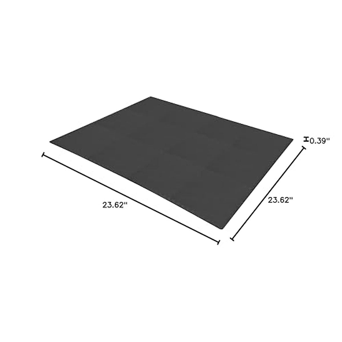 Signature Fitness Puzzle Exercise Mat with EVA Foam Interlocking Tiles for MMA, Exercise, Gymnastics and Home Gym Protective Flooring, 1/2" Thick, 48 Square Feet, Black