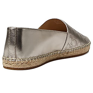 COACH Carley Metallic Leather Espadrille Platinum Champagne 5 B (M)