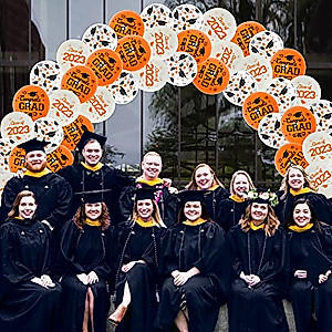 36 Pieces 12 Inches Graduation Party Latex Balloons - Orange White Class of 2023 Congrats Grad Balloons Decorations for Graduation Party Supplies Indoor Outdoor