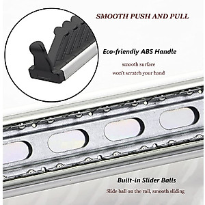 AIYIOUWE Sliding Closet 28 Tie Hanger Extendable Lateral Tie Rack Pull-Out Scarf Belt Storage Display Rail Organizer for Wardrobe, with 28 Hooks for Ties Scarves Belts Side Mount