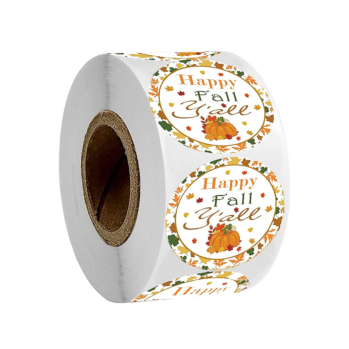Happy Fall Y'all Stickers,2 Inch Pumpkin Autumn Floral Thank You Labels,Thanksgiving Stickers for Party Favors Envelope Seals & Goodie Bags(500 Total Labels)