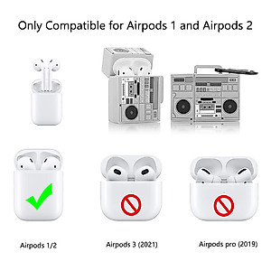 Case for AirPods 2nd/1st Generation 2019/2016, Suublg Silicone Cartoon Cute Case Protective Shockproof Covers for AirPods 1 and 2, with Keychain