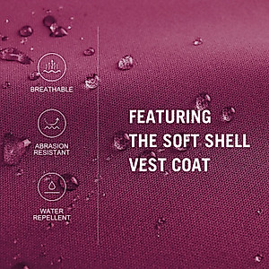 BALEAF Women's Lightweight Vest Softshell Sleeveless Jacket Windproof Stand Collar with Zipper Pockets Running Hiking Golf Rouge L