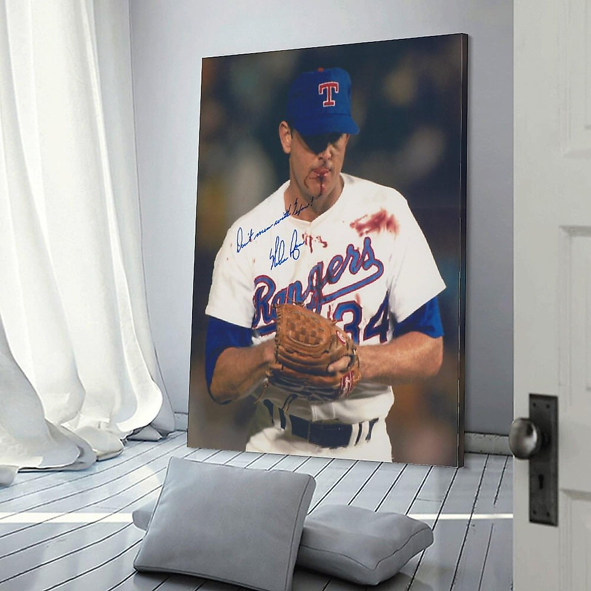 AAHARYA Nolan Ryan Poster Famous Baseball Player Canvas Print Art (5) Canvas Painting Wall Art Poster for Bedroom Living Room Decor 16x24inch(40x60cm) Frame-style