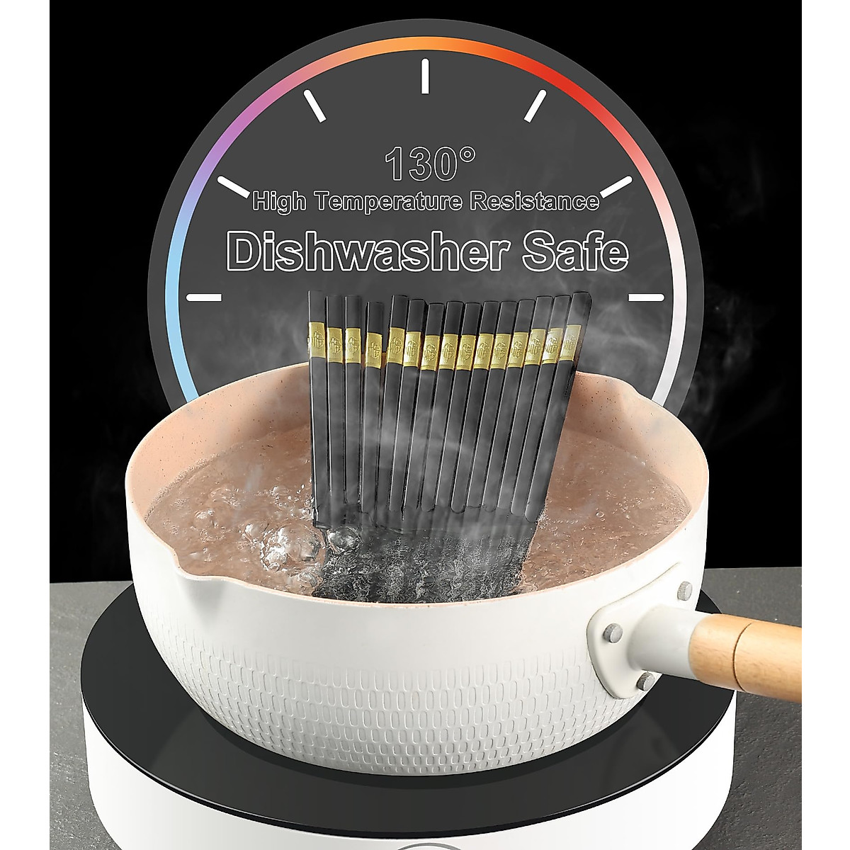 LOROTOCO 100 Pairs Fiberglass Chopsticks | Reusable | Dishwasher Safe | Bulk | Adults | Commercial - （9.45in）