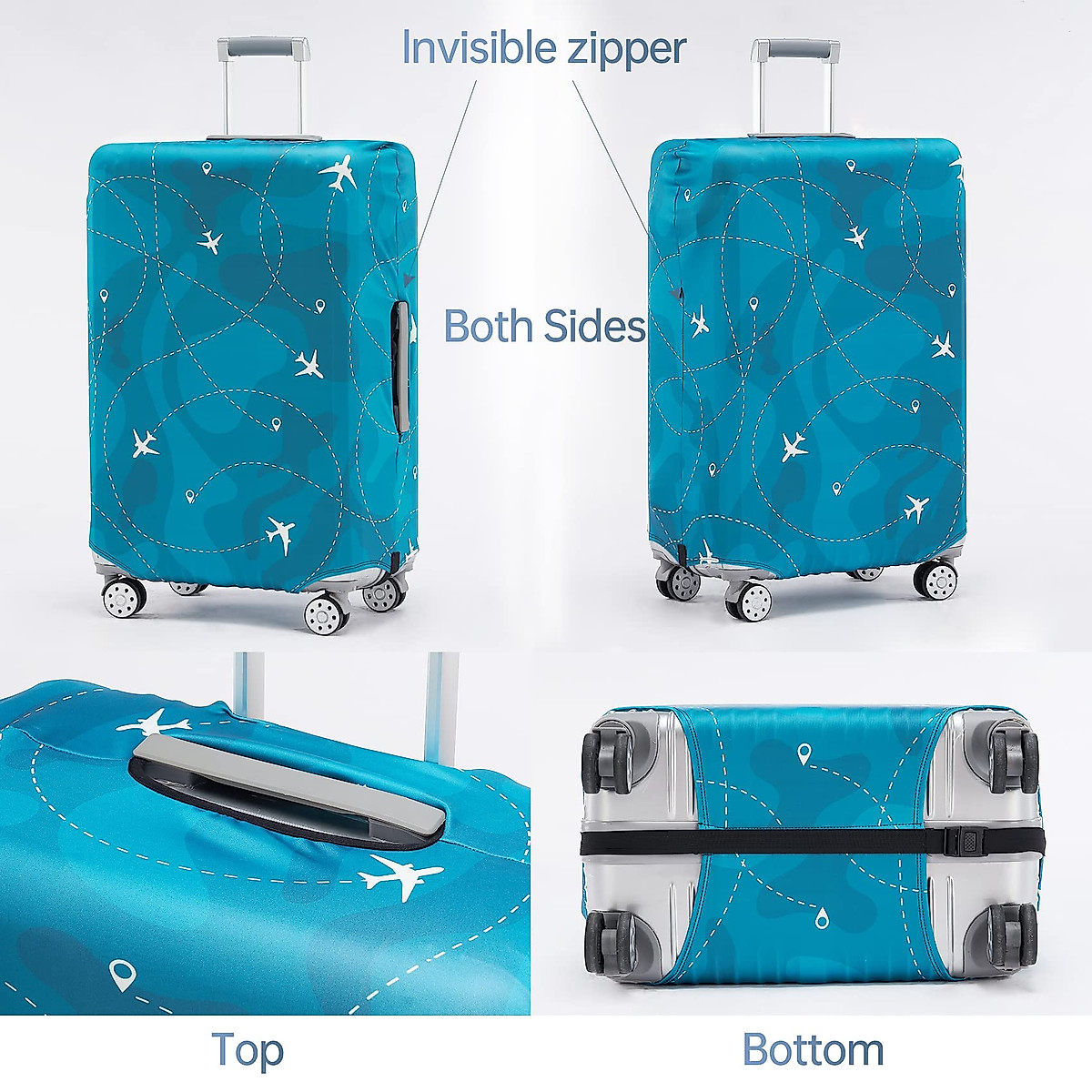 Travelkin Luggage Cover Washable Suitcase Cover Suitcase Protector Anti-scratch Suitcase cover Fits 18-32 Inch Luggage(M for 22-25 Inch Luggage)
