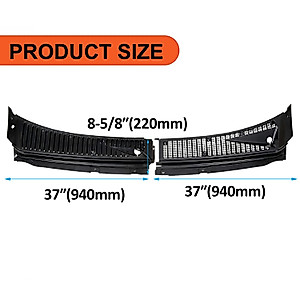 ECOTRIC Windshield Wiper Cowl Cover Panel Compatible with 1999-2007 Ford F250 F350 F450 F550 Super Duty 2000-2005 Ford Excursion Replacement for 3C3Z-25022A68-AAA 4C3Z-25022A69-AAA