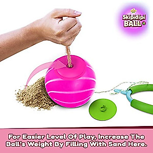 IPIDIPI TOYS Skip It Ankle Toy Pink Retro Skipit Toy Hopper Ball - Improve Coordination, Get Exercise The Fun Way - Playground Ball Best Retro Birthday Gift for Kids 5, 6, 7, 8, 9, 10, 11