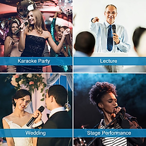 VeGue Wireless Microphone, Metal Dual Professional UHF Cordless Dynamic Mic Handheld Microphone System for Home Karaoke Party, Meeting, Church, DJ, Wedding, Home KTV Set