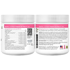 Wholistic Pet Organics: Organic Dog Probiotics and Digestive Enzymes Powder WholeBiotics Supplement, Dog Digestive Support, Improves Gut Health Good Bacteria for Dogs and Cats