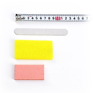 Maryton Disposable 3-Piece Pedicure Kit, Wood Nail File 100/180 Grit, Orange Buffer 80/100 Grit, Yellow Pumice Pad, 100-Count
