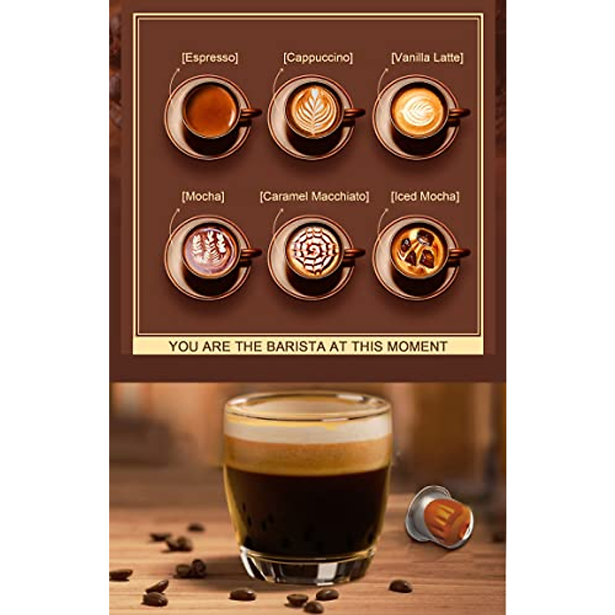 CHULUX 1400W Espresso Machine for Nespresso Capsules: Espresso and Lungo Cups, One Cup Premium Italian 20 Bar ODE Pump Espresso Maker - Perfect for Office & Coffee Lovers