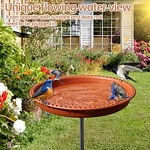 Feemiyo Upgraded Bird Bath for Hummingbirds,Detachable Stable Stylish Design with 5-Prong Base Metal Stake Bird Baths for Lawn Patio Yard Garden(Gift)