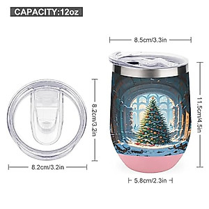 WYUSPGK 304 Stainless Steel Insulated Cup, Winter Ruins Print Smooth Rim, Durable & Reusable - Perfect for Office, Home, And Travel