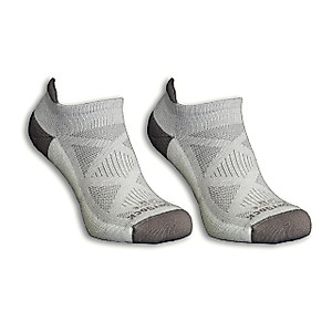 Wrightsock Unisex Run Luxe Single Layer Tab Socks, Titanium, X-Large