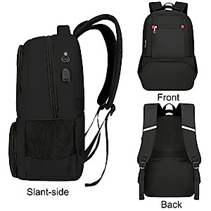 AQZPTV Insulated Cooler Lunch Backpack Leakproof Lightweight Soft Anti-theft USB Port Headphone Plug School Travel Work Bag for Men Women (Black)